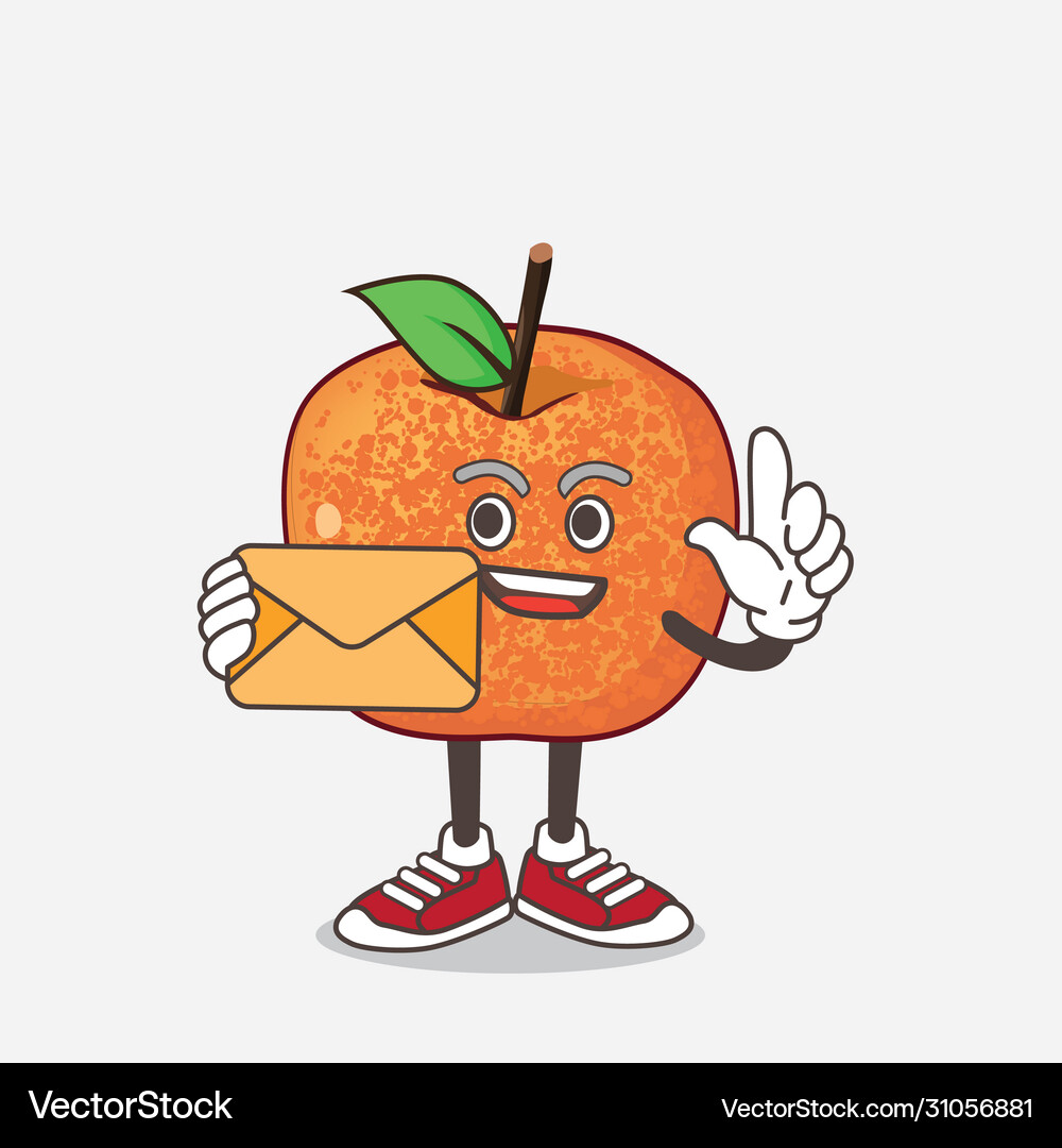 Pluots fruit cartoon mascot character holding Vector Image