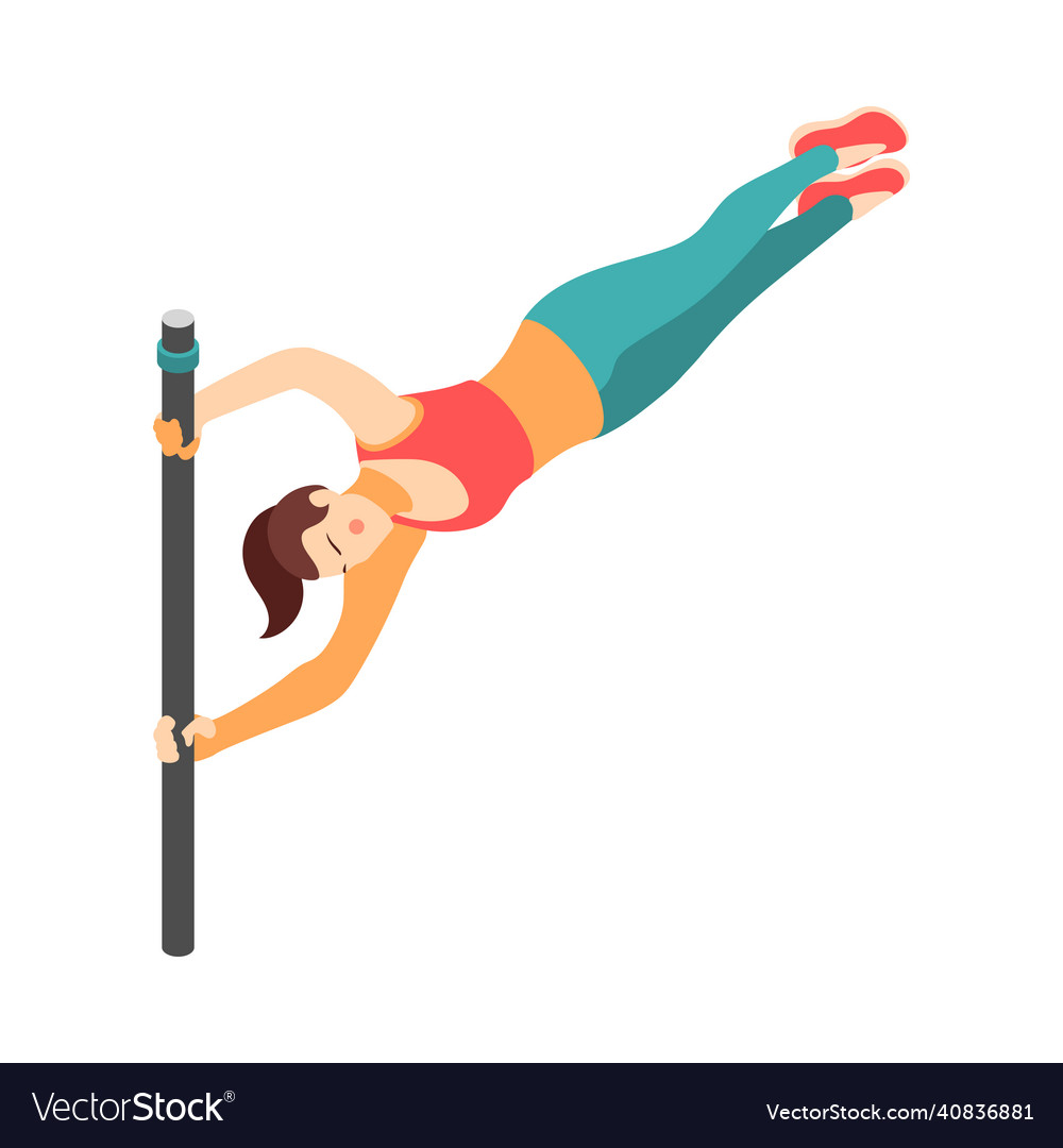 Pole workout exercise composition Royalty Free Vector Image