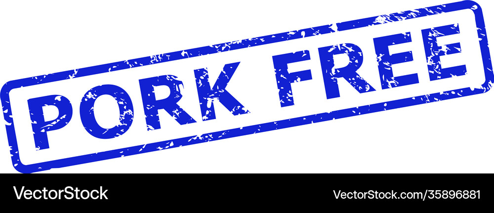 Pork free seal with corroded style and rounded Vector Image