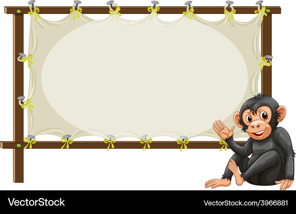 Sign and monkey Royalty Free Vector Image - VectorStock