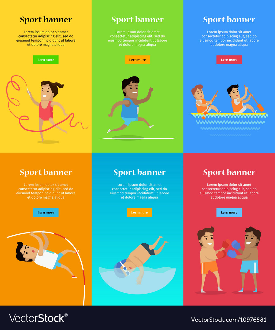 Sport banners summer games set collection Vector Image