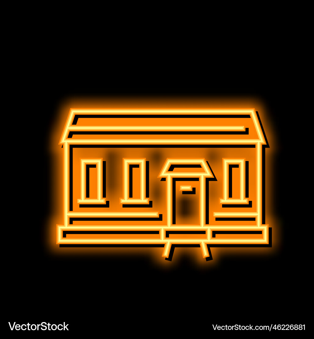 Tiny home neon glow icon Royalty Free Vector Image