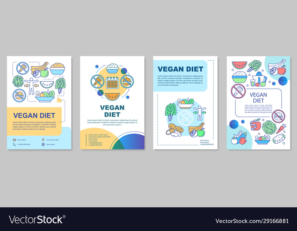 Vegan diet brochure template layout organic Vector Image