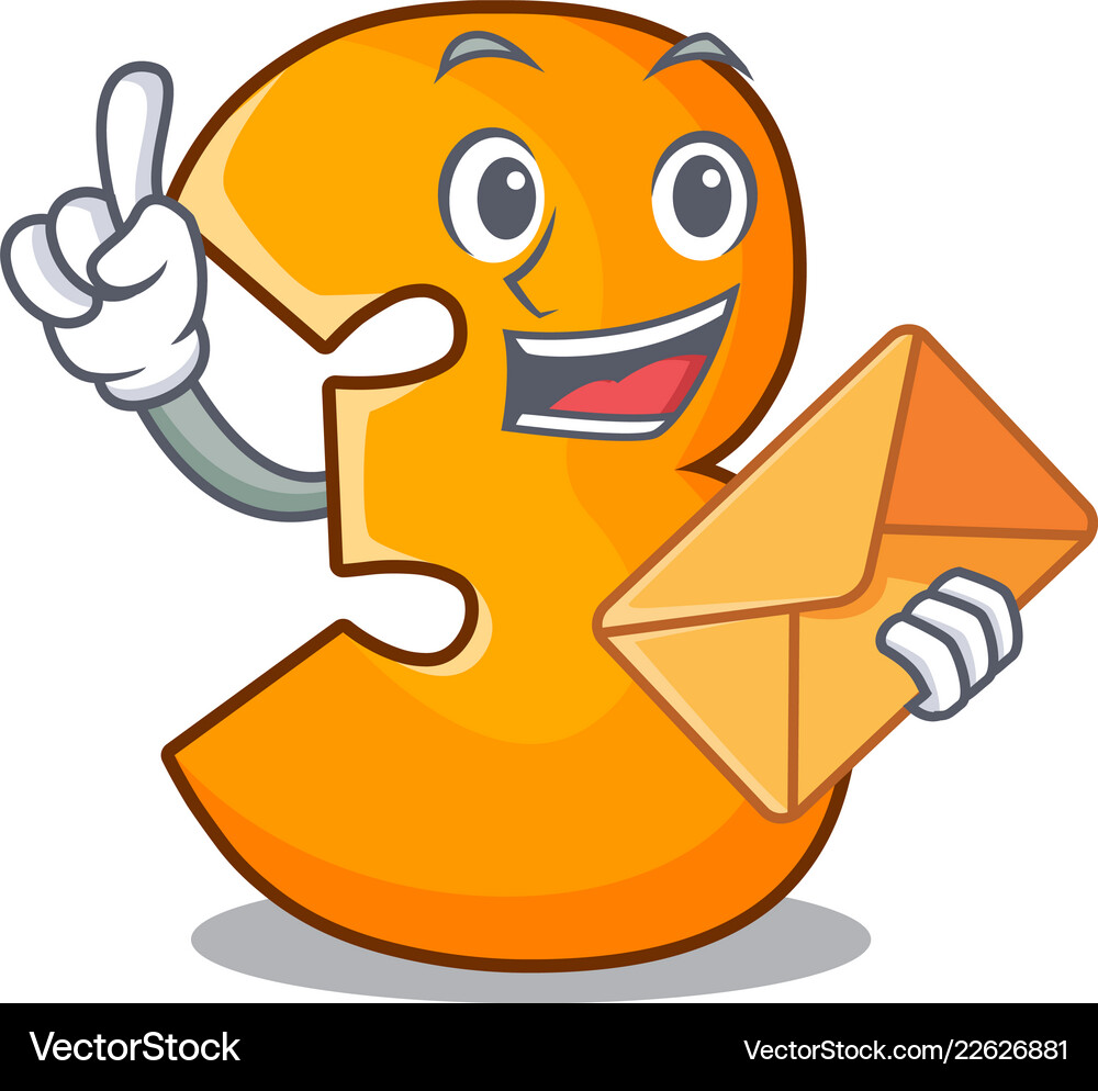 With envelope cartoon number three on the wall Vector Image