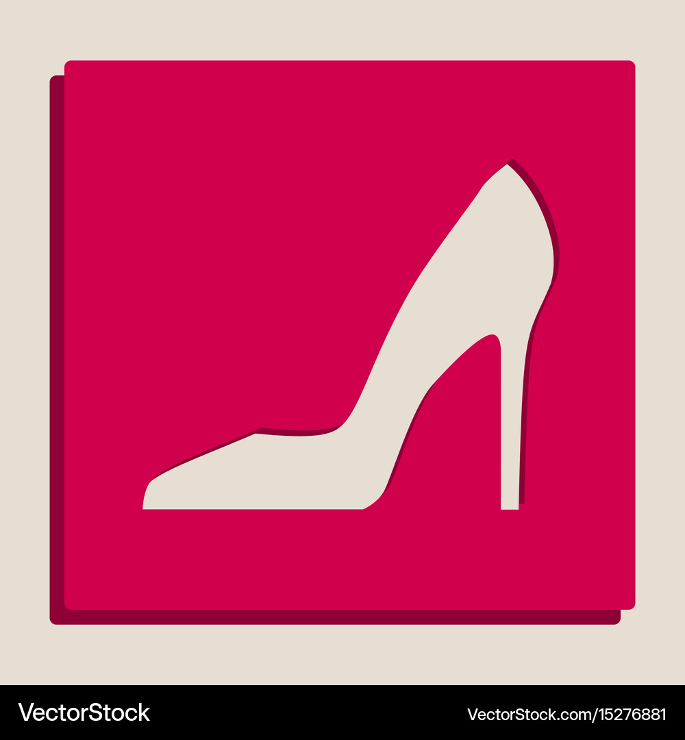 Woman shoe sign grayscale version Royalty Free Vector Image