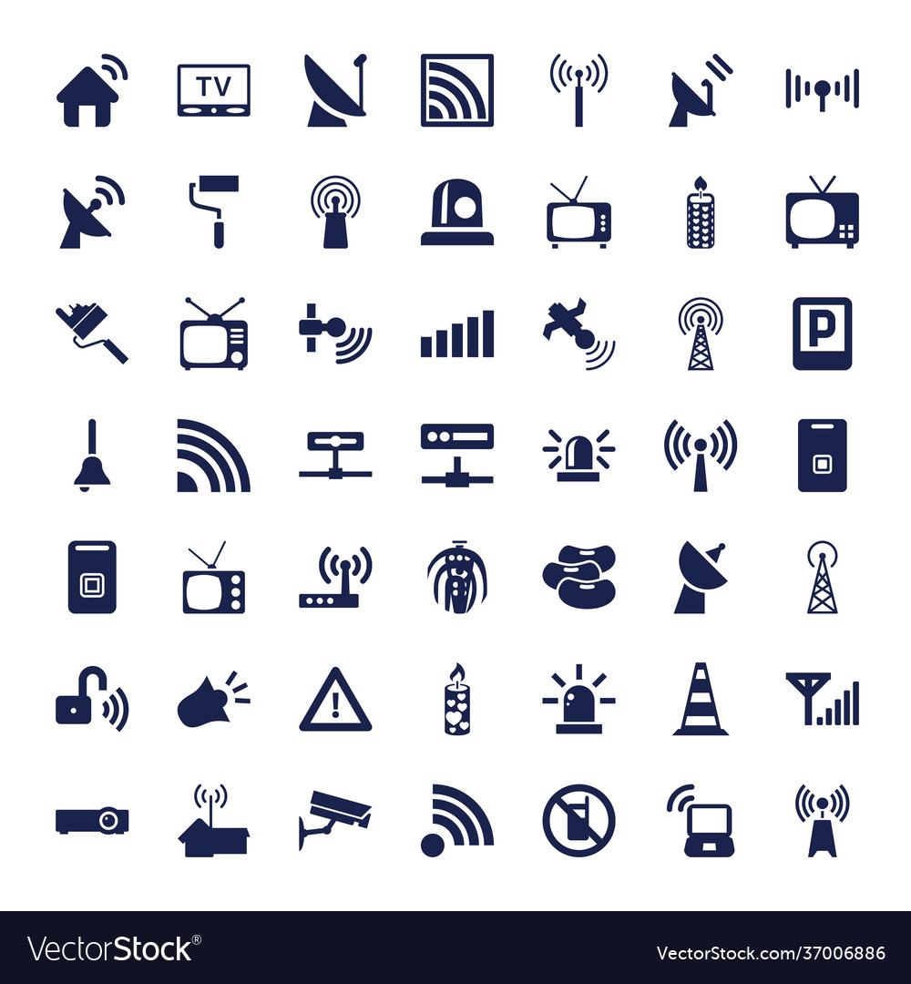 49 signal icons Royalty Free Vector Image - VectorStock