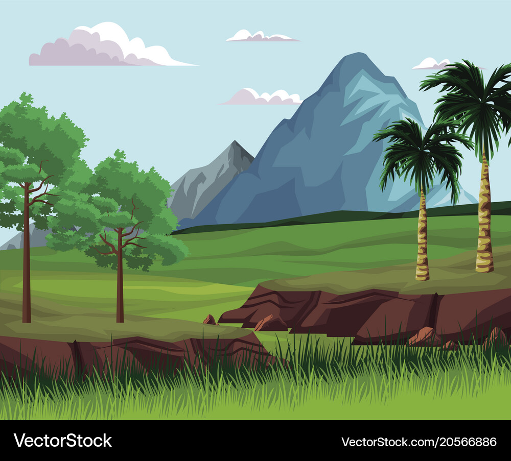 Beautiful nature landscape Royalty Free Vector Image