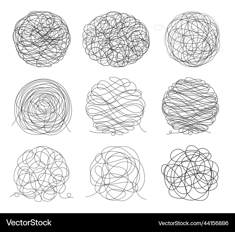 Confused messed up thoughtsicon set depressed Vector Image