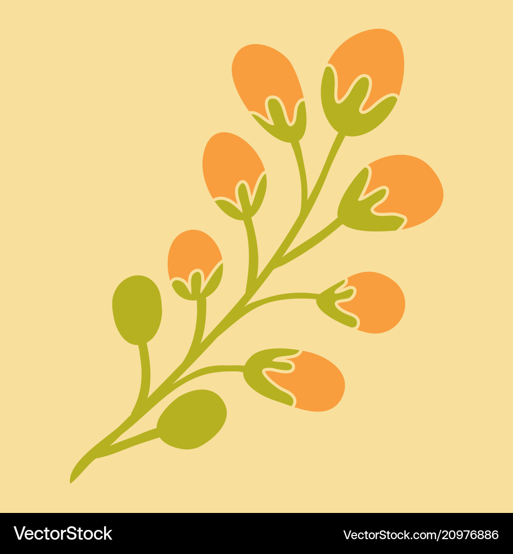 Decoration branches with flowers spring flower Vector Image