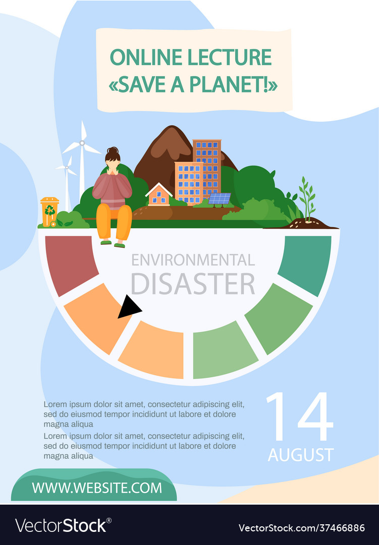 Decrease level environmental disaster girl Vector Image