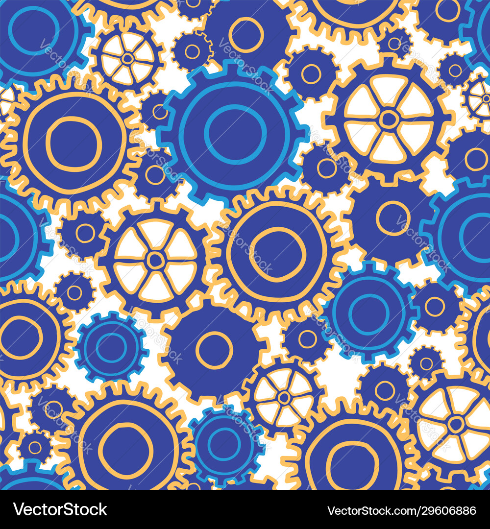 Gear collage many sizes and styles gears Vector Image