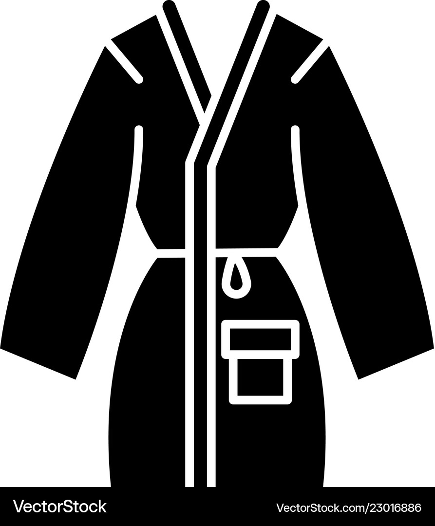 Home bathrobe black icon sign on isolated Vector Image