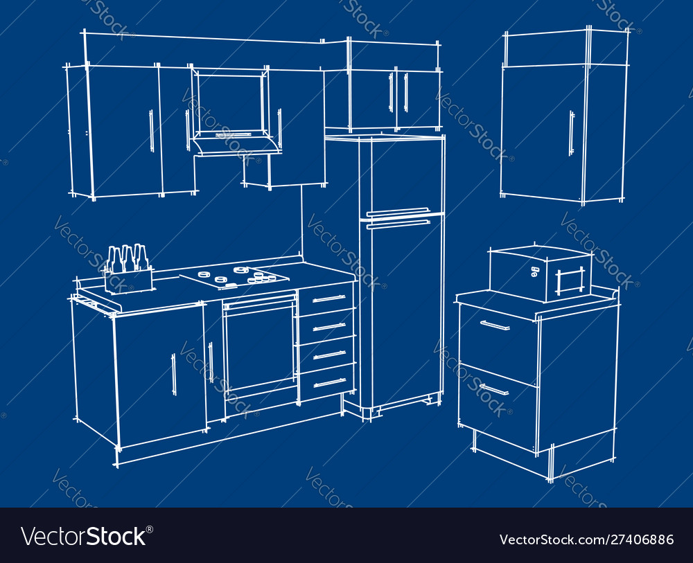 Kitchen trace ii Royalty Free Vector Image - VectorStock