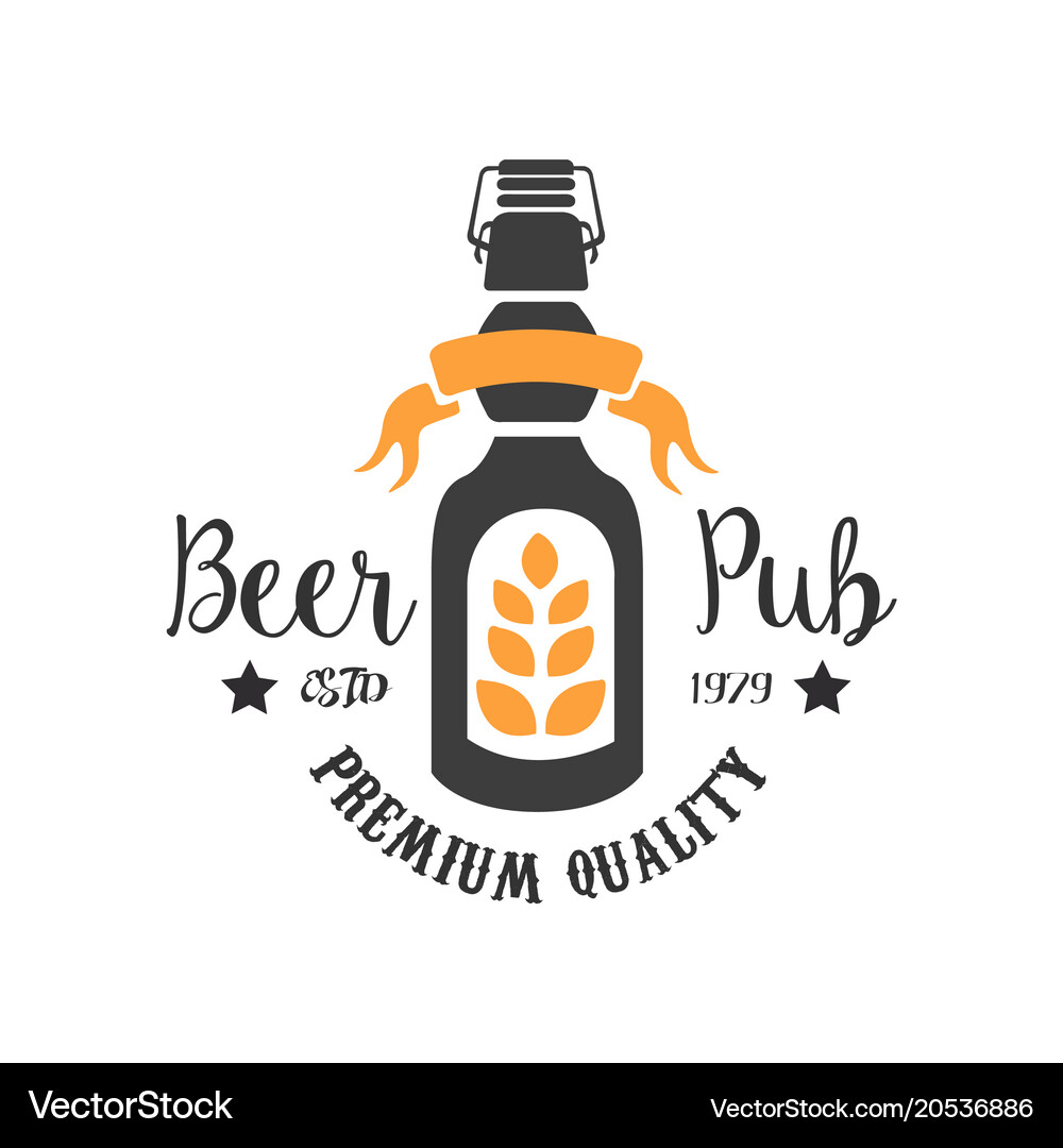 Original logo template for pub colorful emblem Vector Image