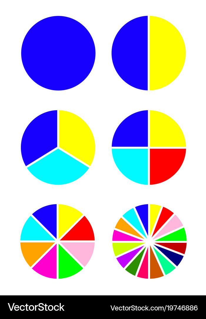 Pie chart set - diagrams for infographics Vector Image