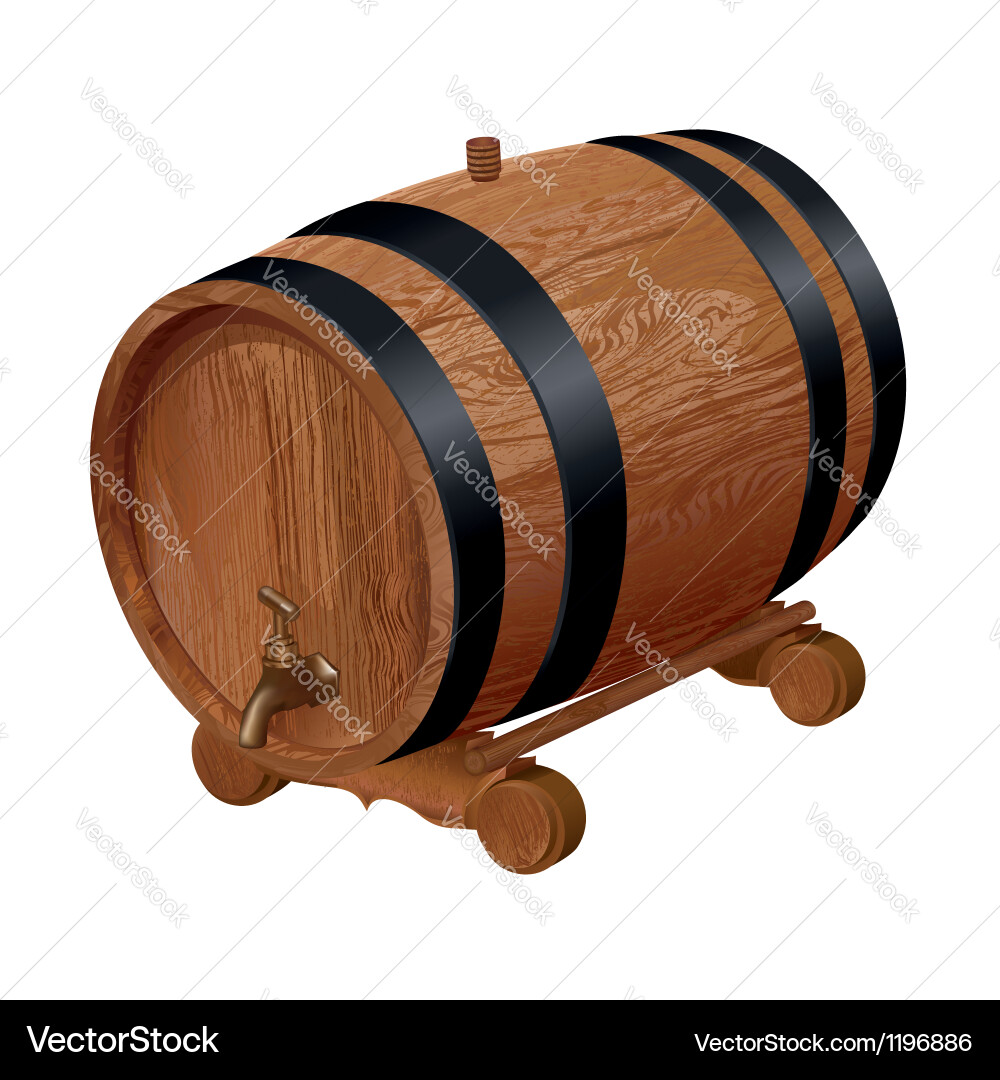 Realistic wooden barrel Royalty Free Vector Image