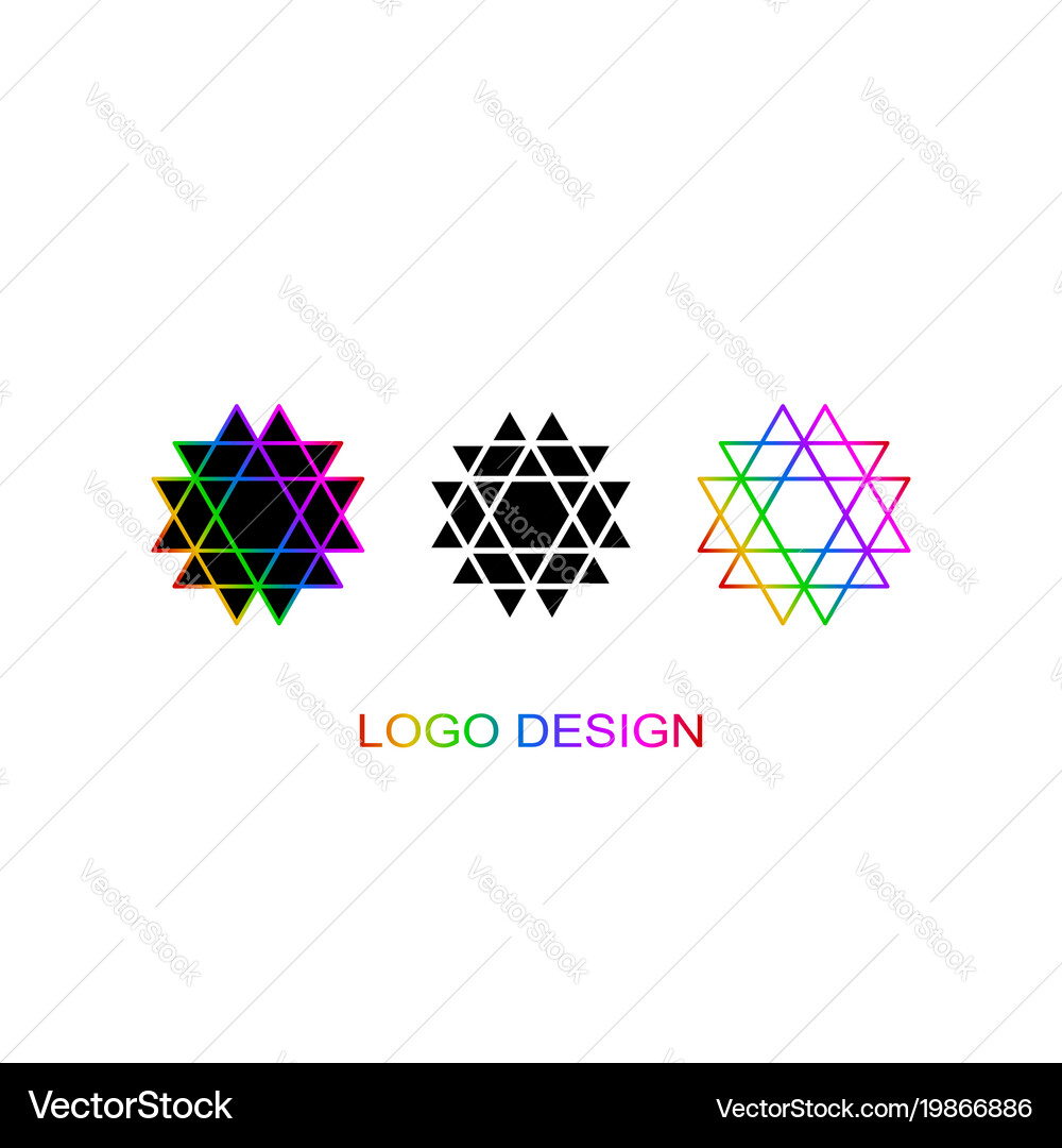 Set of three geometrical logo template Royalty Free Vector