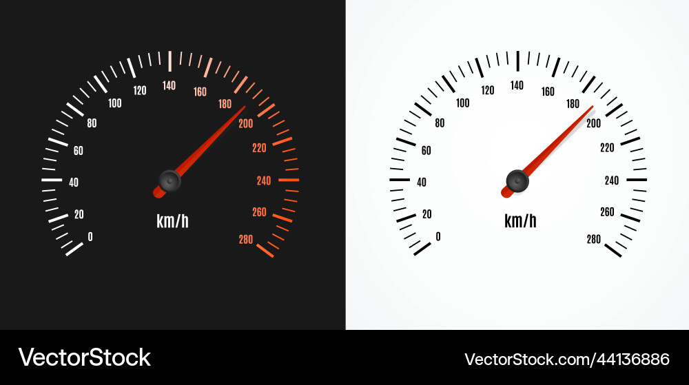 Speed counter with arrow symbol set Royalty Free Vector