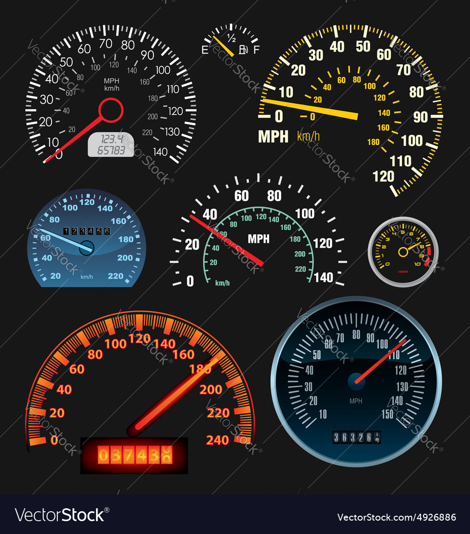 Speedometers Royalty Free Vector Image - VectorStock
