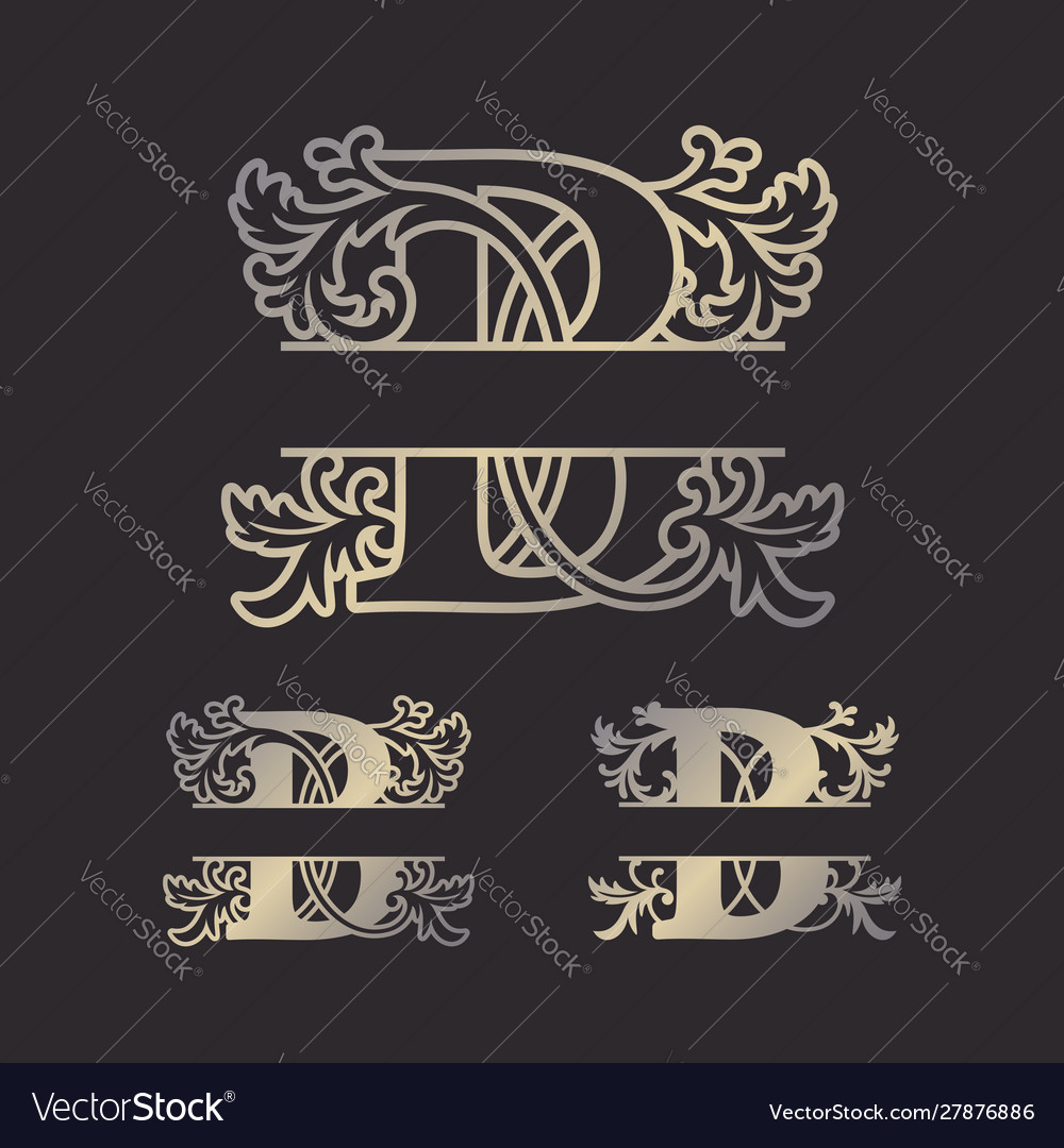 Split letters split monogram font split alphabet Vector Image