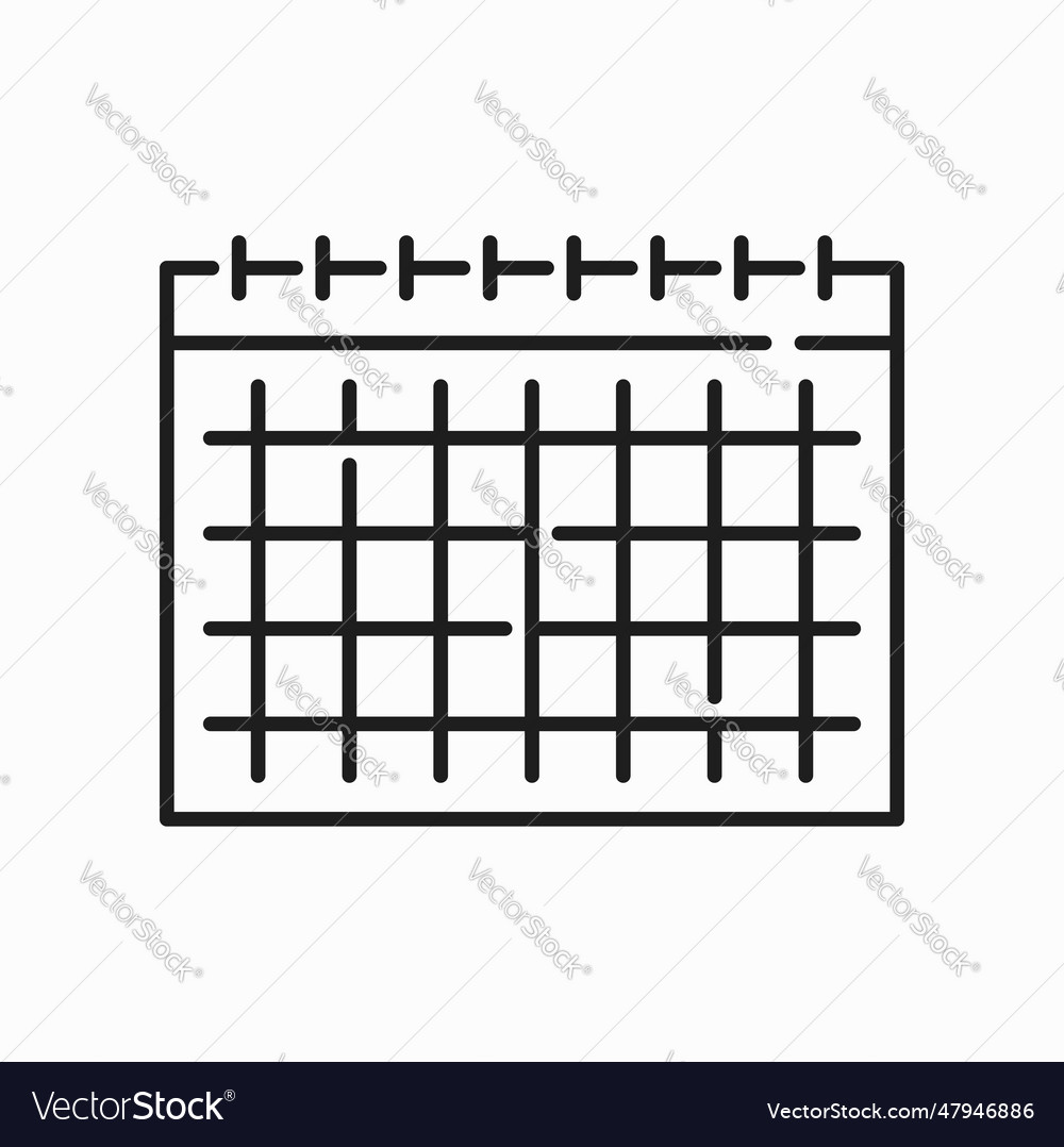 Wall calendar page checkered paper sheet outline Vector Image
