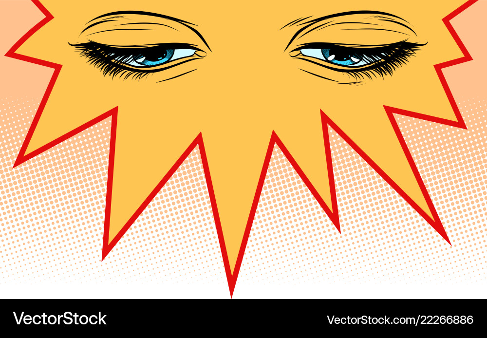 Women eyes look down Royalty Free Vector Image