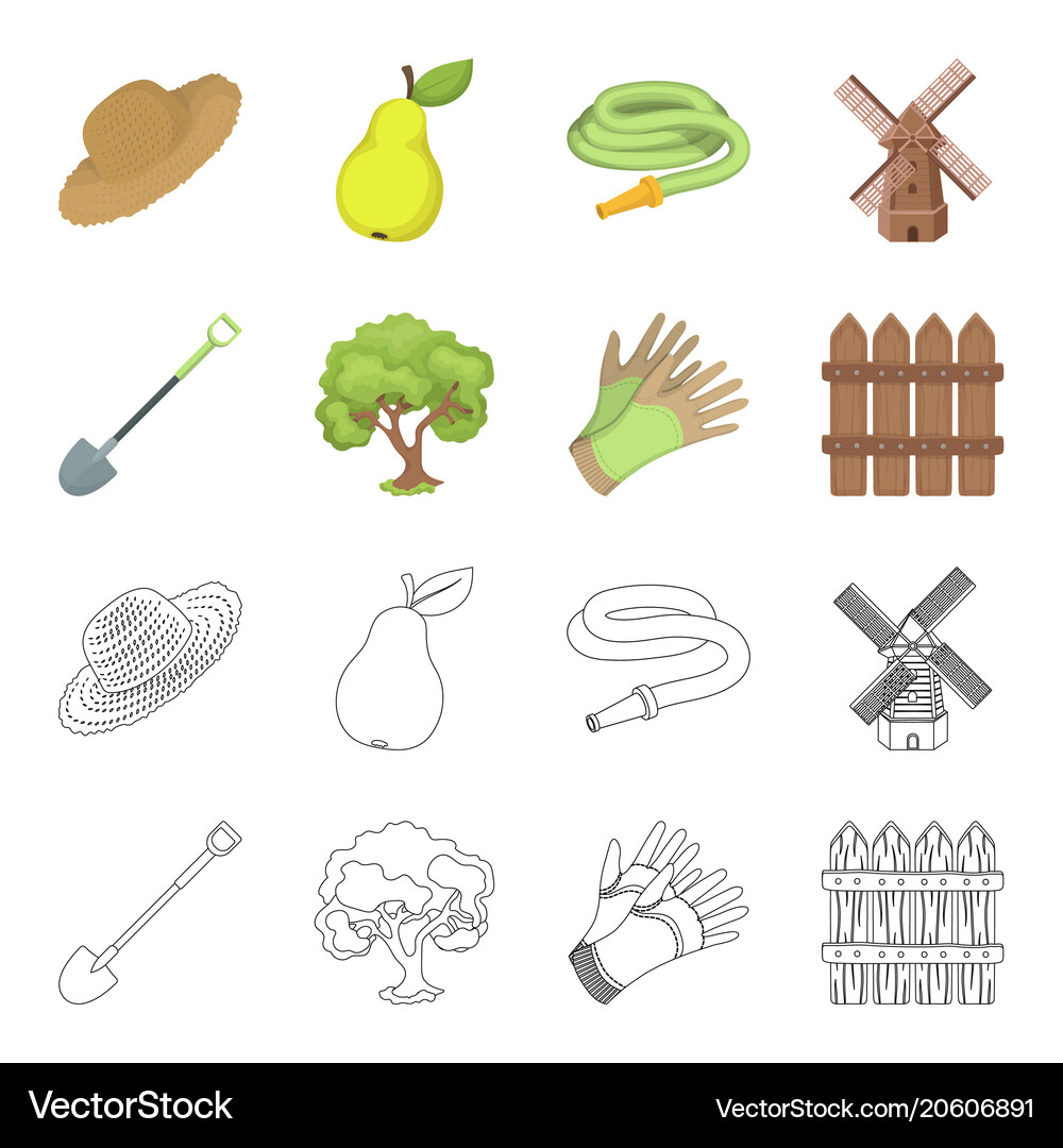 A shovel with handle tree in the garden Royalty Free Vector