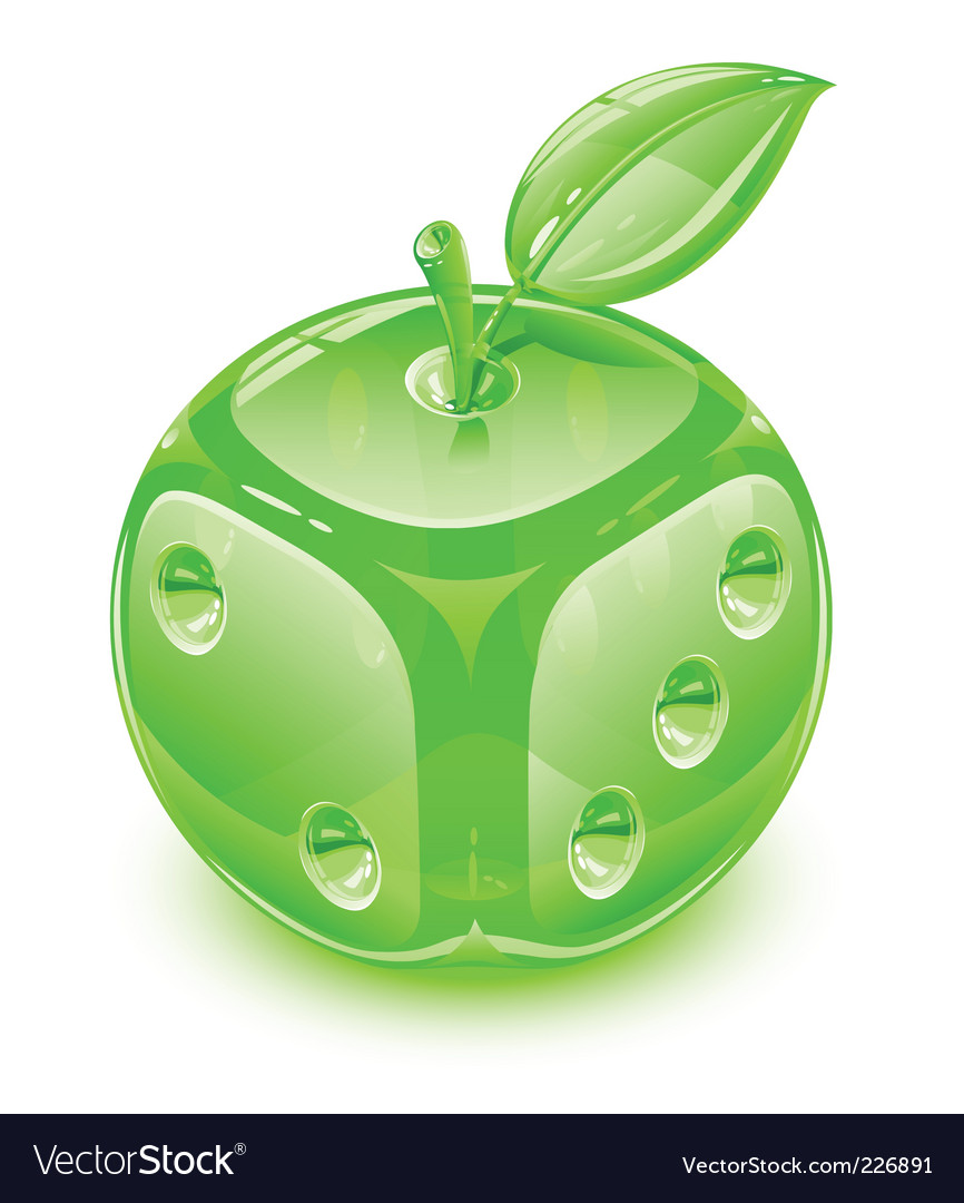 Apple with leaf Royalty Free Vector Image - VectorStock