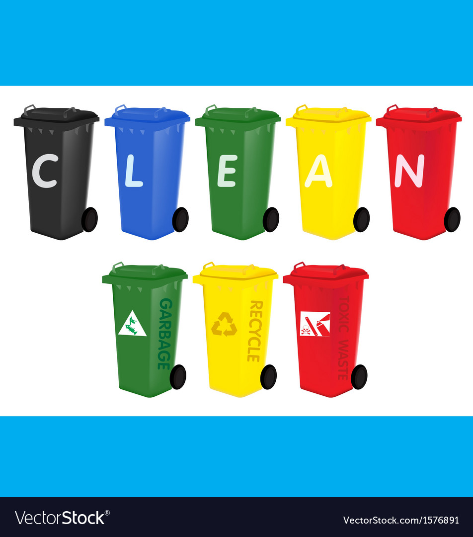 Colorful bin Royalty Free Vector Image - VectorStock
