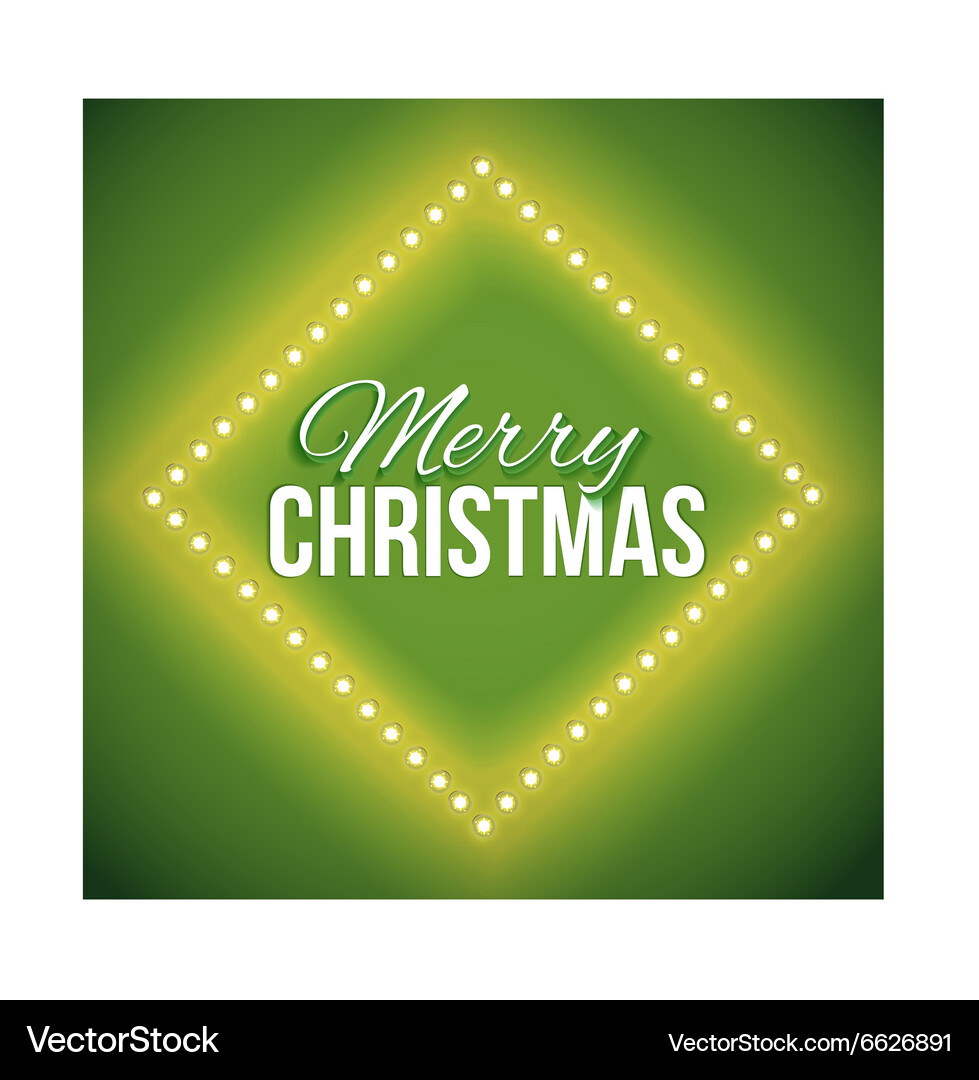 Congratulation to christmas with green lights Vector Image