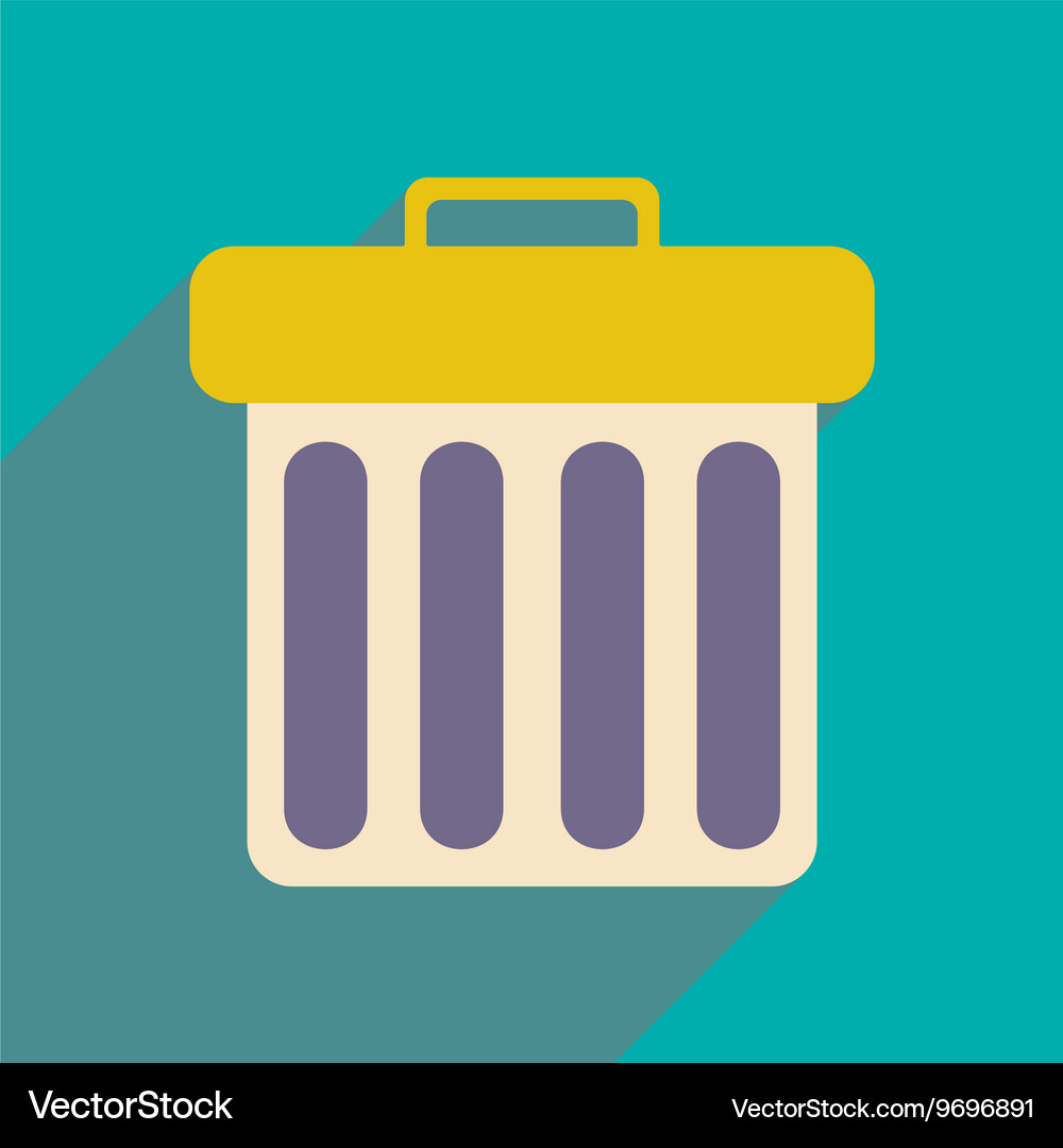 Flat with shadow icon and mobile applacation waste