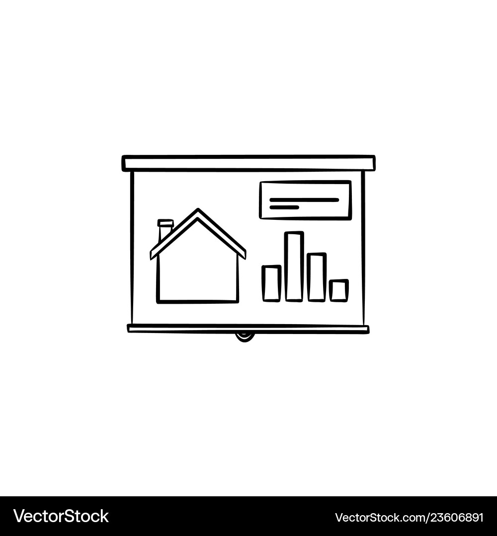 House information stand board hand drawn outline Vector Image