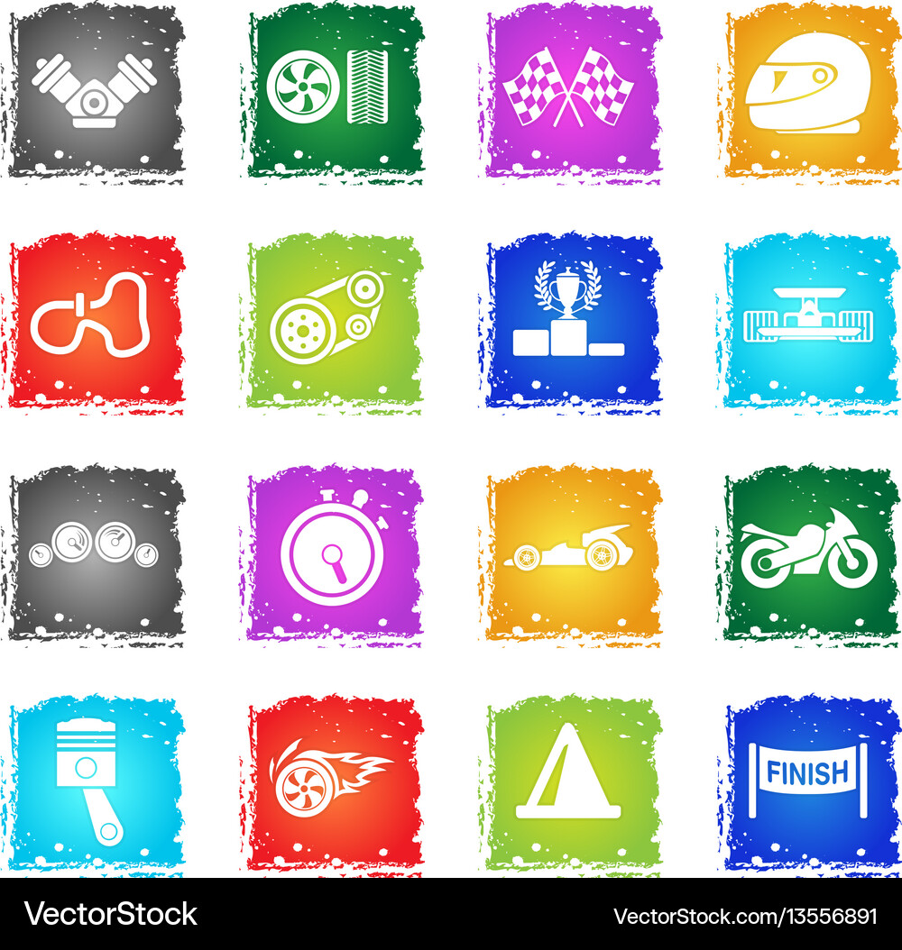 Racing icon set Royalty Free Vector Image - VectorStock