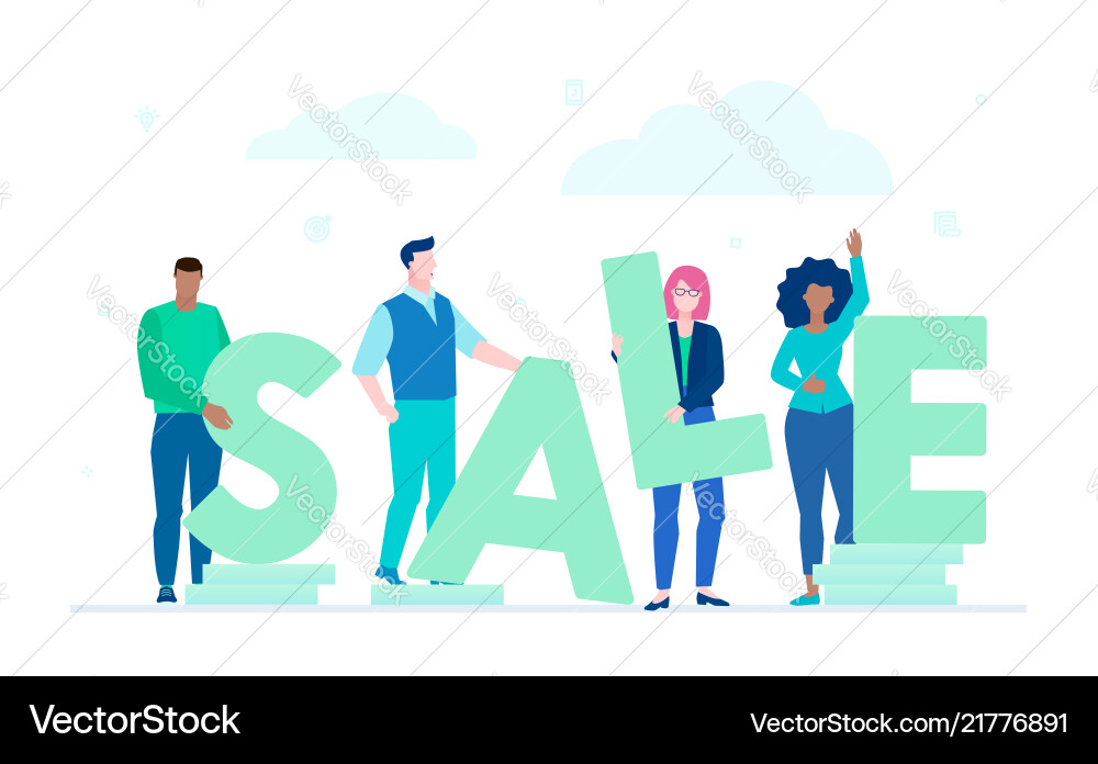 Sale - modern flat design style colorful Vector Image
