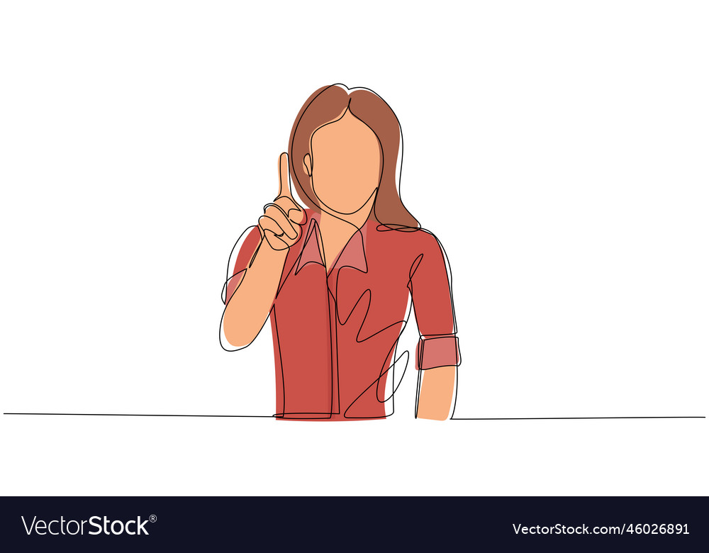 Single continuous line drawing young female Vector Image