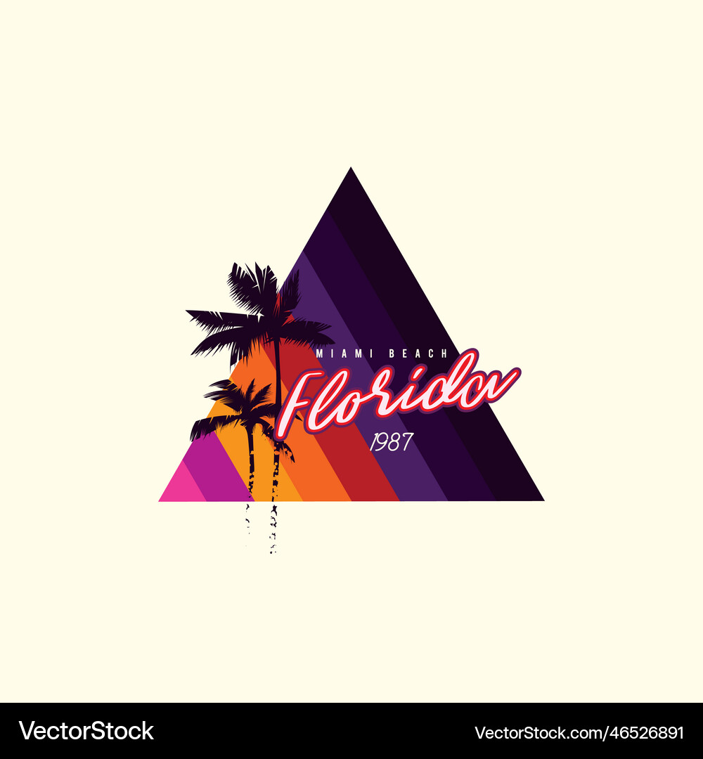 Vintage triangular sunset in the style of 80s Vector Image