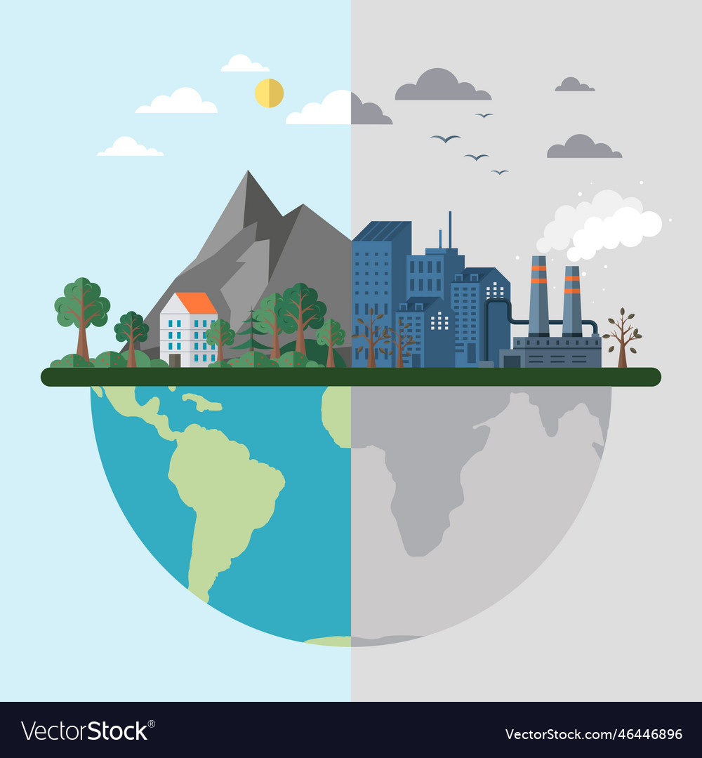 Climate change and global warming concept save Vector Image