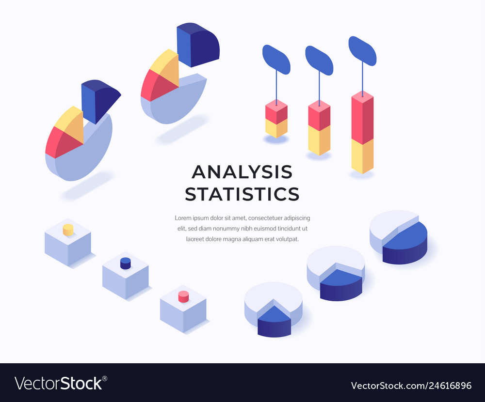 Data analysis isometric Royalty Free Vector Image