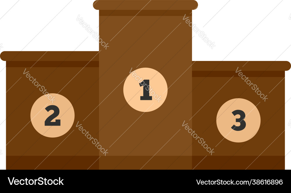 Dog championship podium icon flat isolated Vector Image