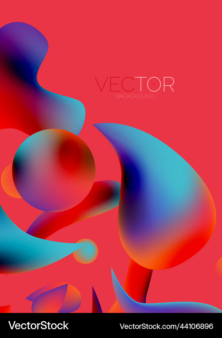 Fluid water drop shape composition abstract Vector Image