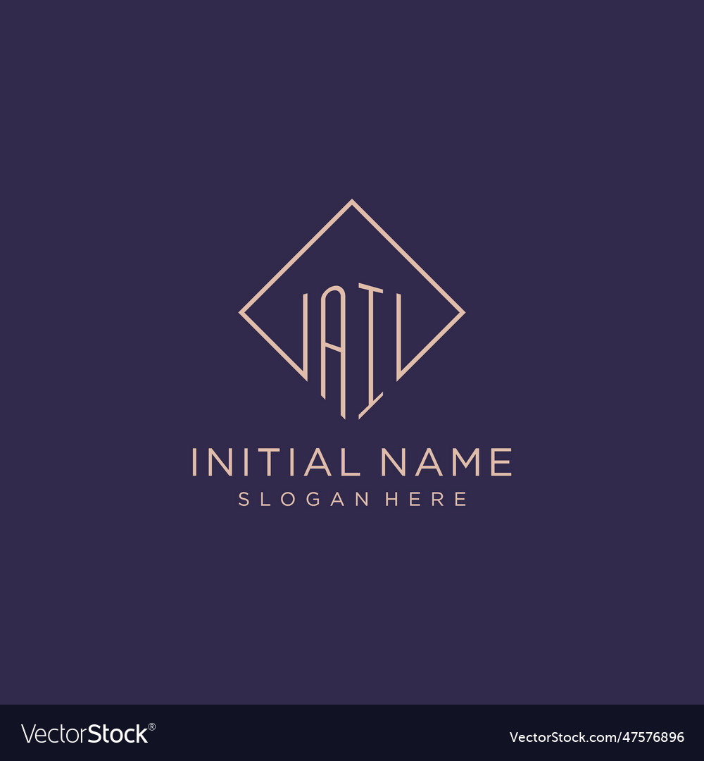 Initials ai logo monogram with rectangle style Vector Image