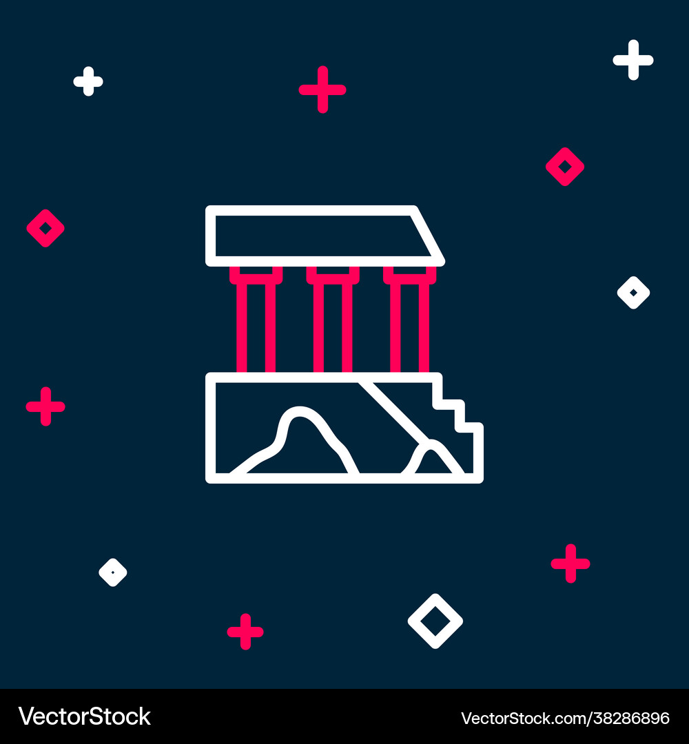 Line parthenon from athens acropolis greece icon Vector Image