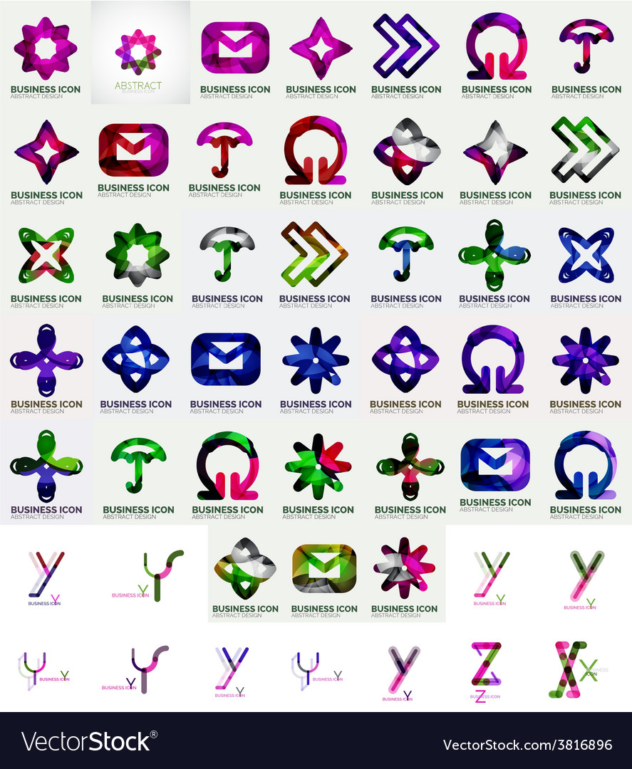 Logo mega collection Royalty Free Vector Image