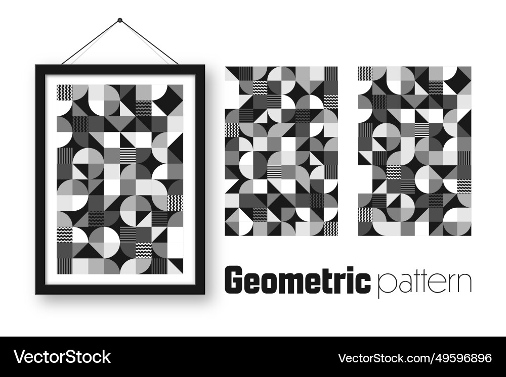 Picture frame with geometric trendy pattern Vector Image