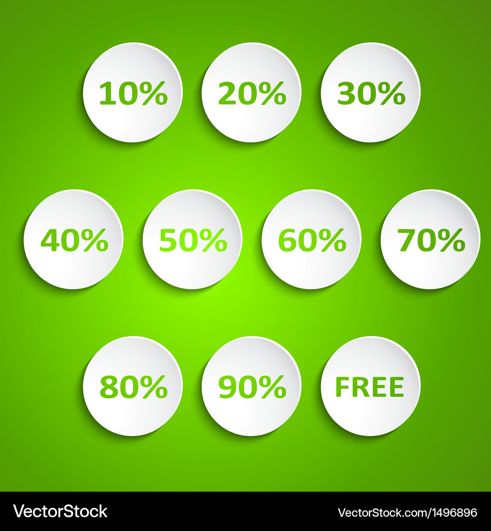 Set of simple round wheels with discounts Vector Image