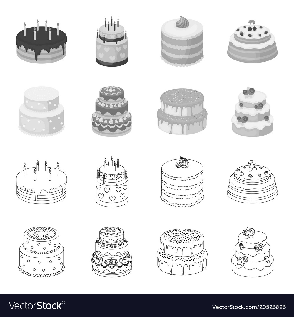 Sweetness dessert cream treacle cakes country Vector Image