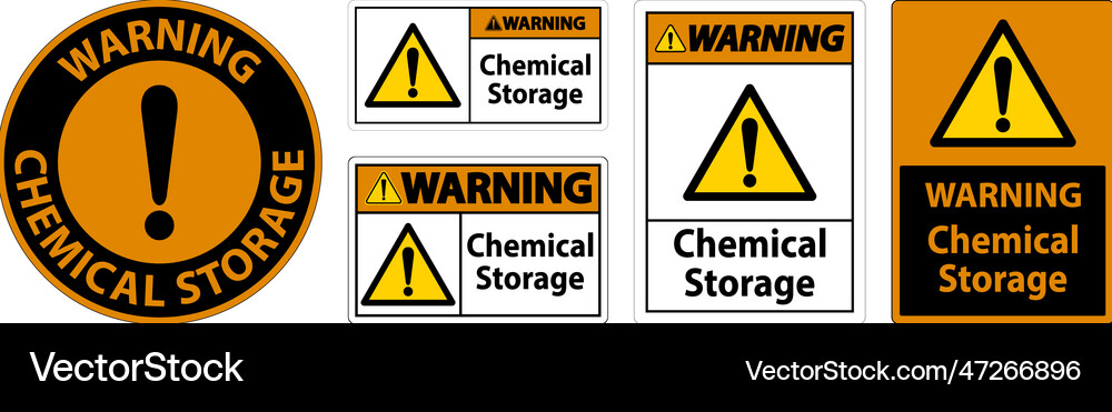 Warning chemical storage symbol sign on white Vector Image