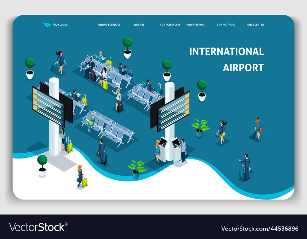 Website template landing page isometric concept Vector Image