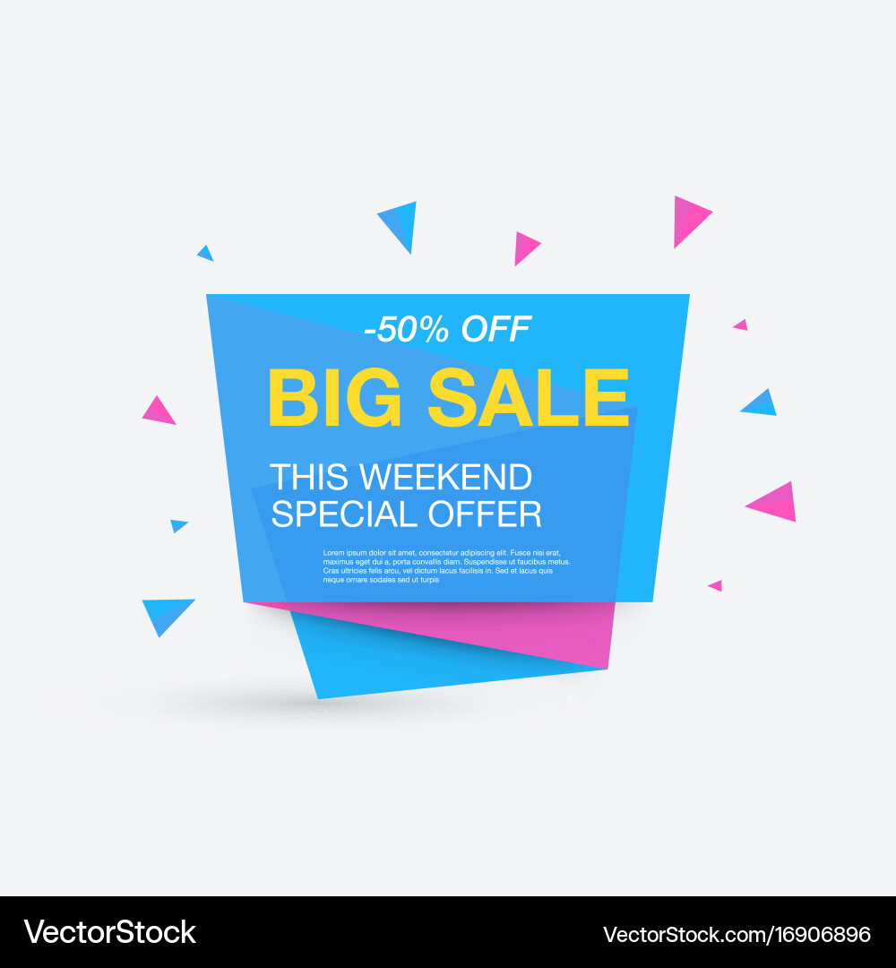 Weekend sale banner special offer Royalty Free Vector Image