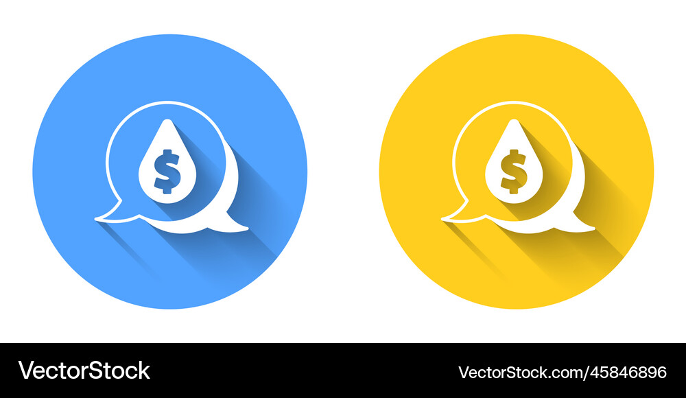 White oil drop with dollar symbol icon isolated Vector Image